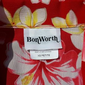 BonWorth | Tops | Bon Worth Short Sleeve Floral Button Down Blouse ...